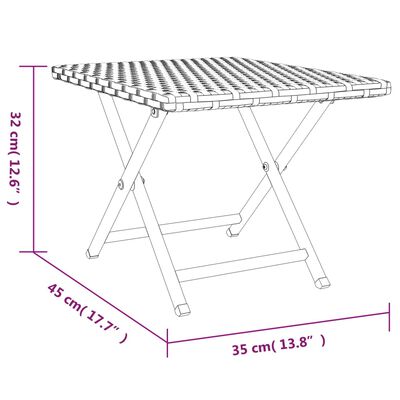 vidaXL Table pliable noir 45x35x32 cm résine tressée | vidaXL.fr