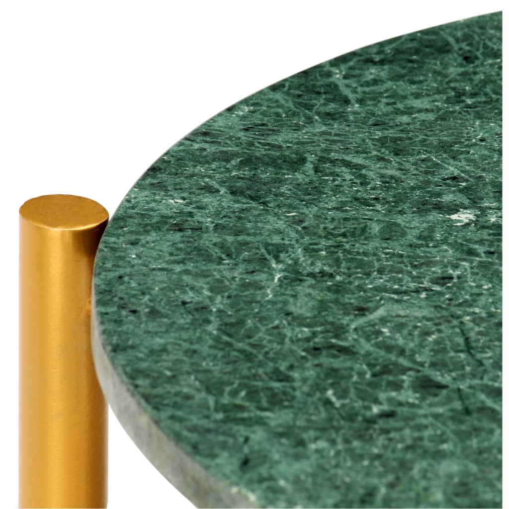 vidaXL Table basse Vert 60x60x35 cm Pierre véritable et texture marbre ...