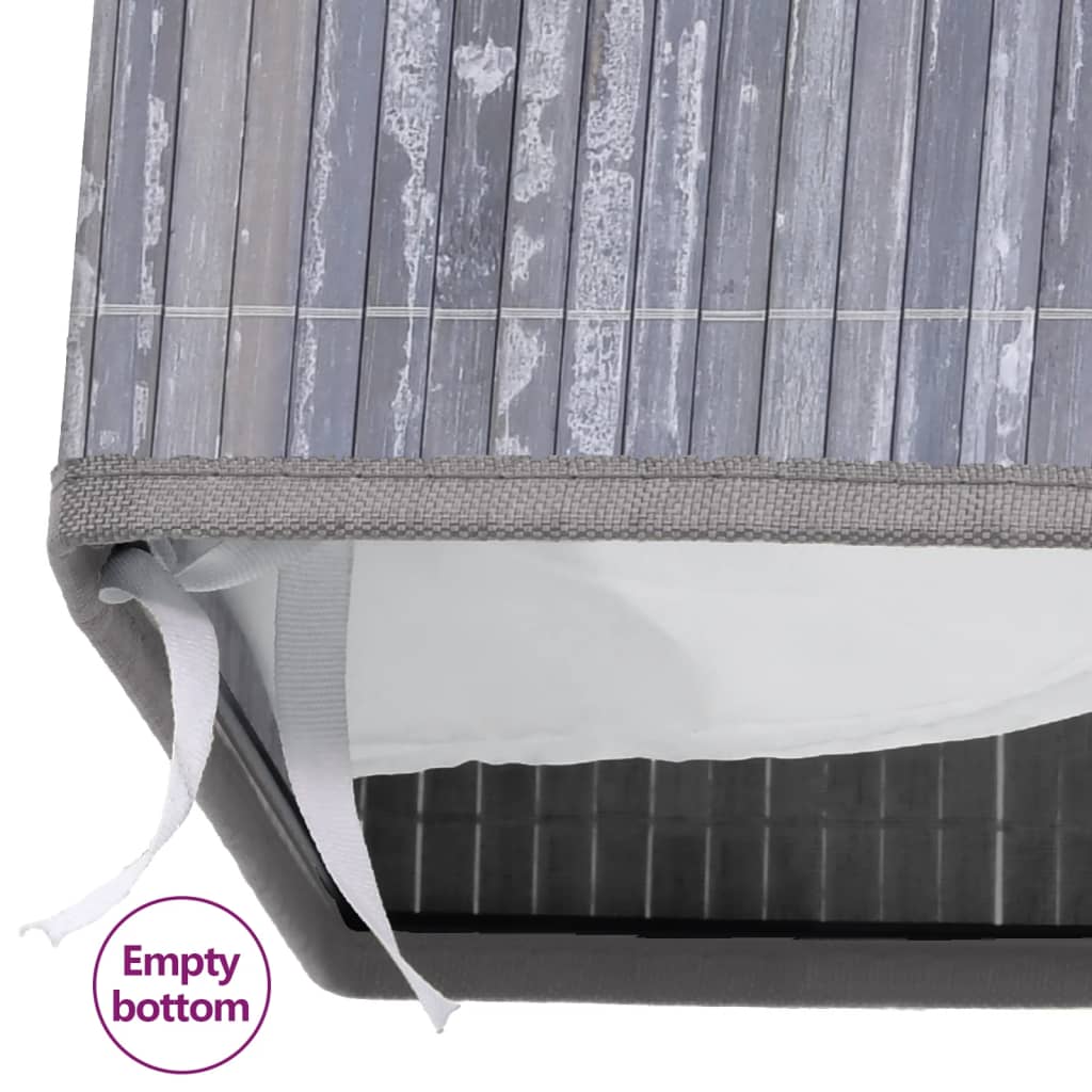 vidaXL Panier à linge avec 2 sections bambou gris 72 L | vidaXL.fr