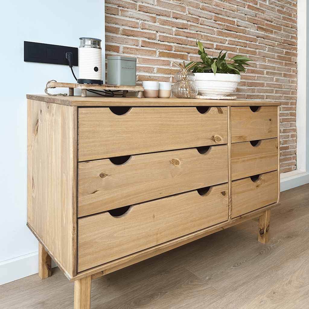 vidaXL Commode OTTA 111x42x73,5 cm Bois de pin massif | vidaXL.fr